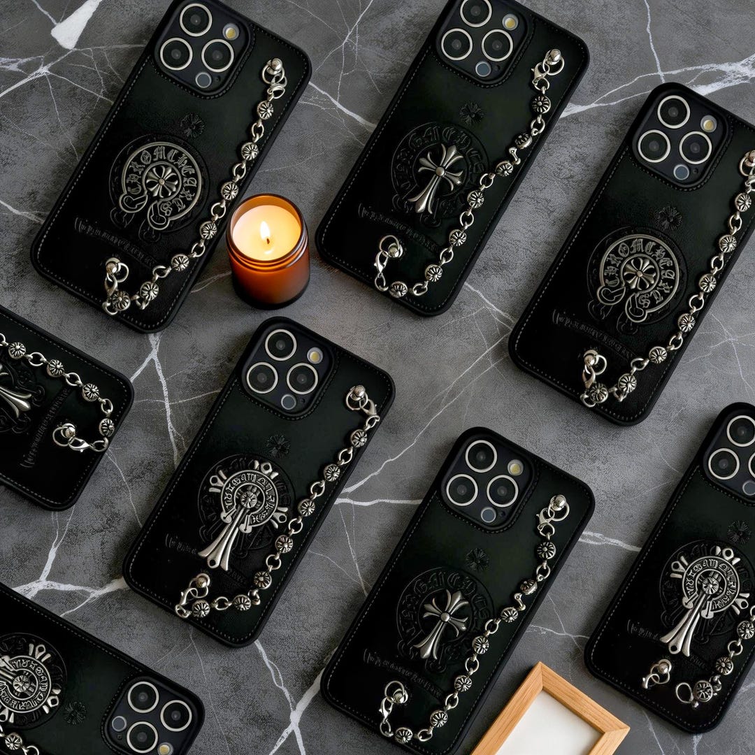 Unique Gothic Cross Phone Case With Chain,transparent Cover Compatible ...