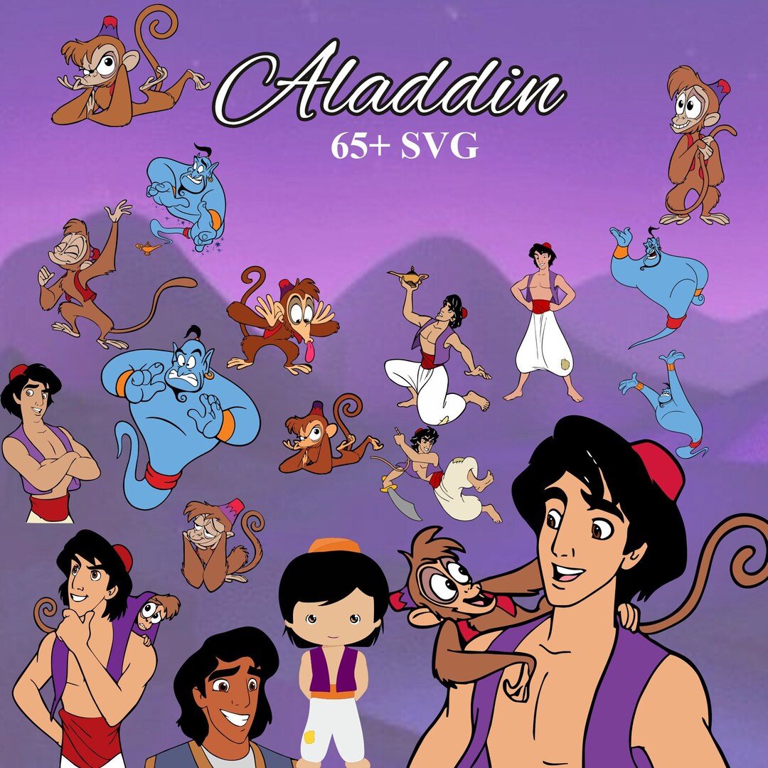 Aladdin SVG, Aladdin Clipart, Jasmine SVG, Princess Clipart for Aladdin ...