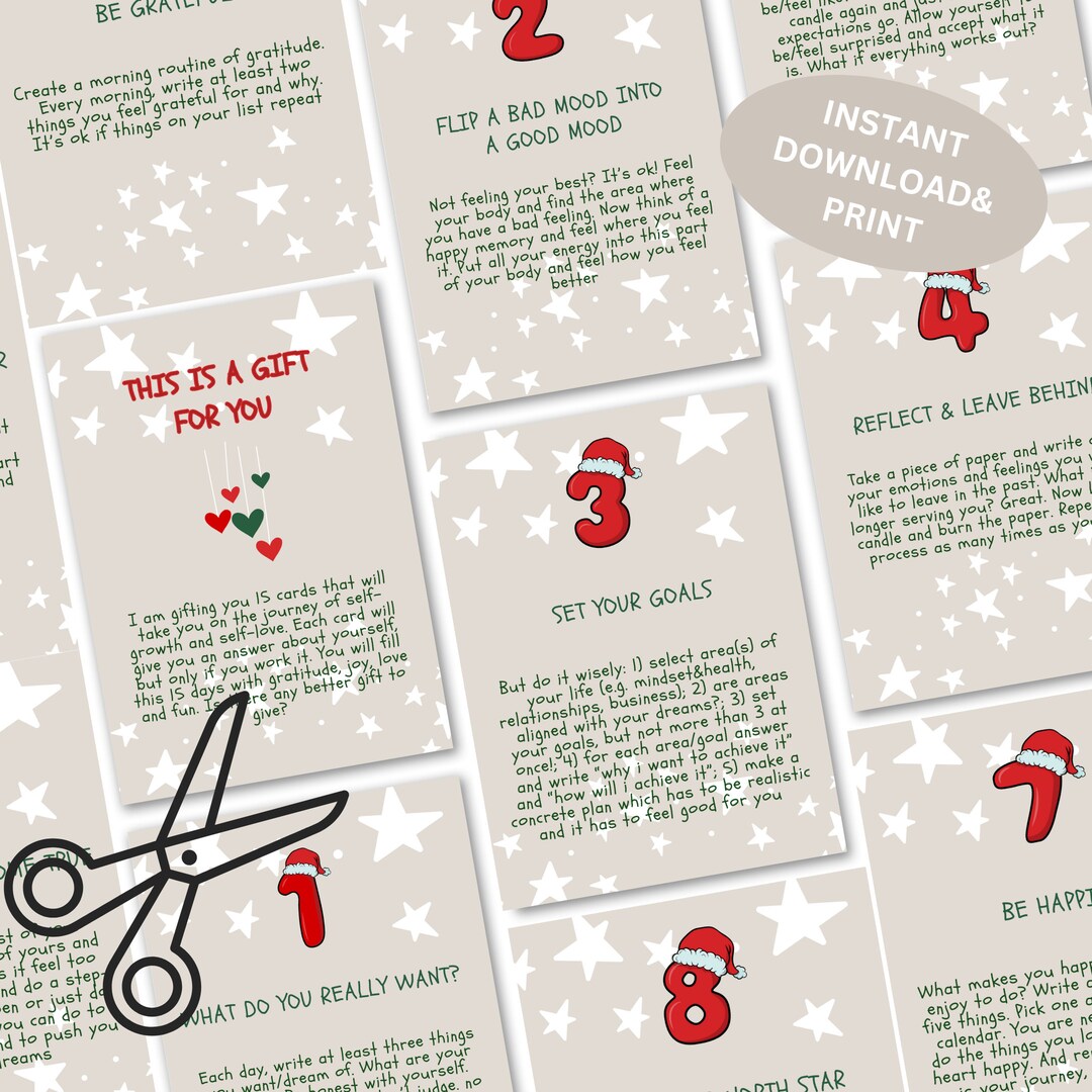 15 Day Mindful Advent Calendar for Adults, Christmas Countdown ...