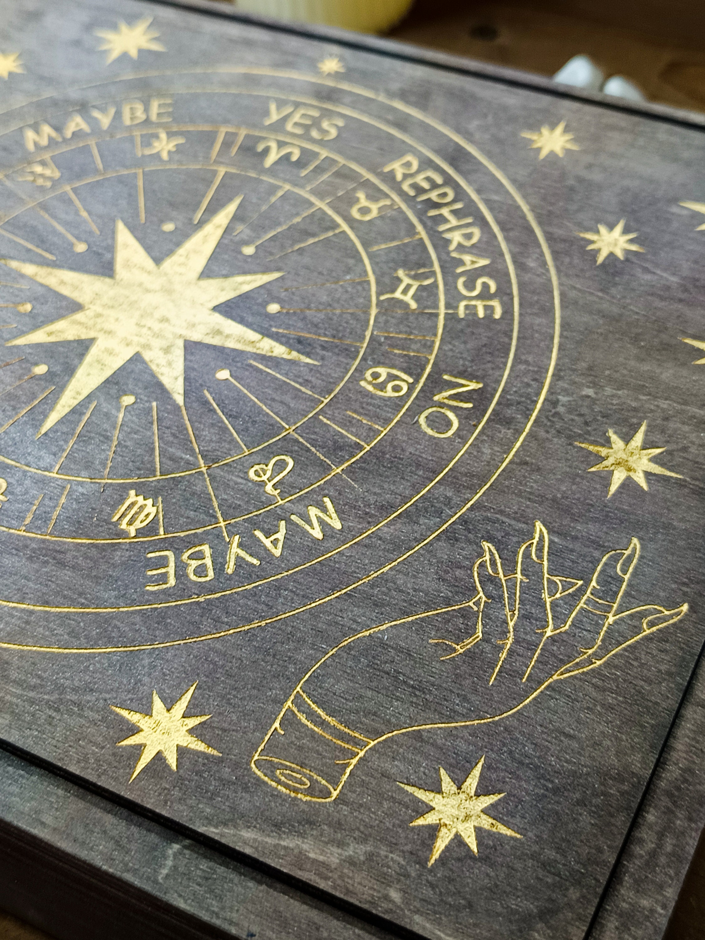 Pendulum Board and Stand, Pendulum Board Wood, Crystal Storage Box With ...