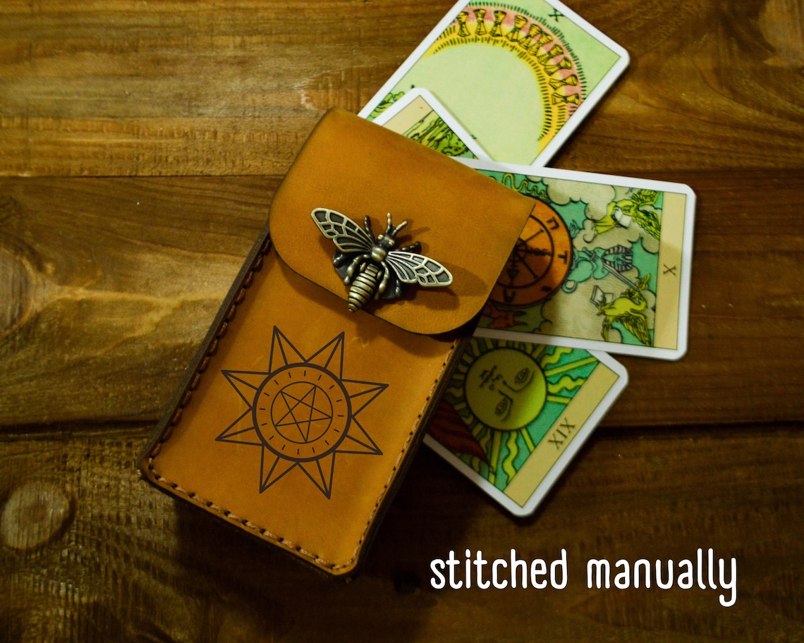 Custom Leather Tarot Card Case, Personalized Tarot Case, Tarot Case ...