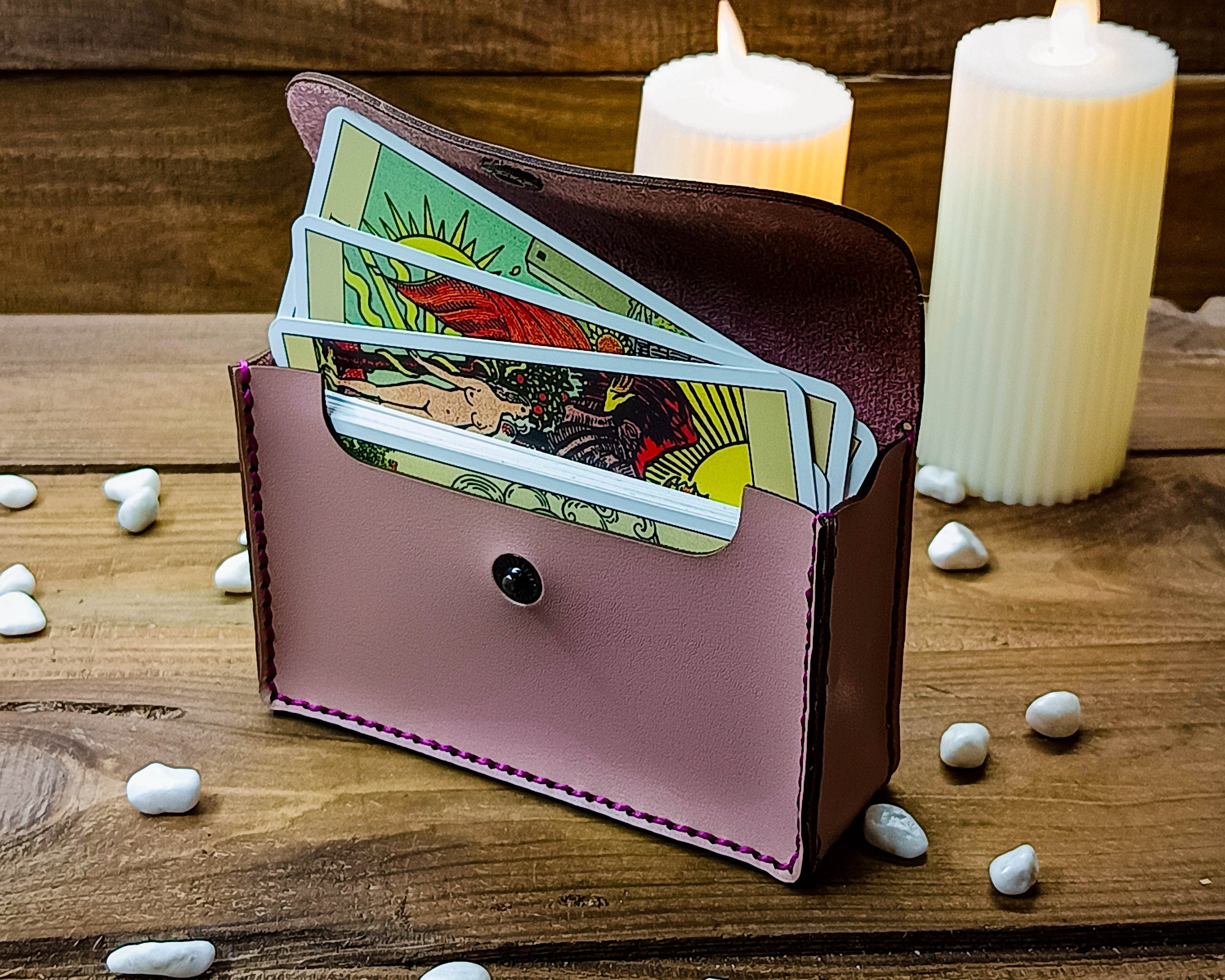Leather Tarot Card Case, Tarot Card Holder Case, Playing Card Holder ...