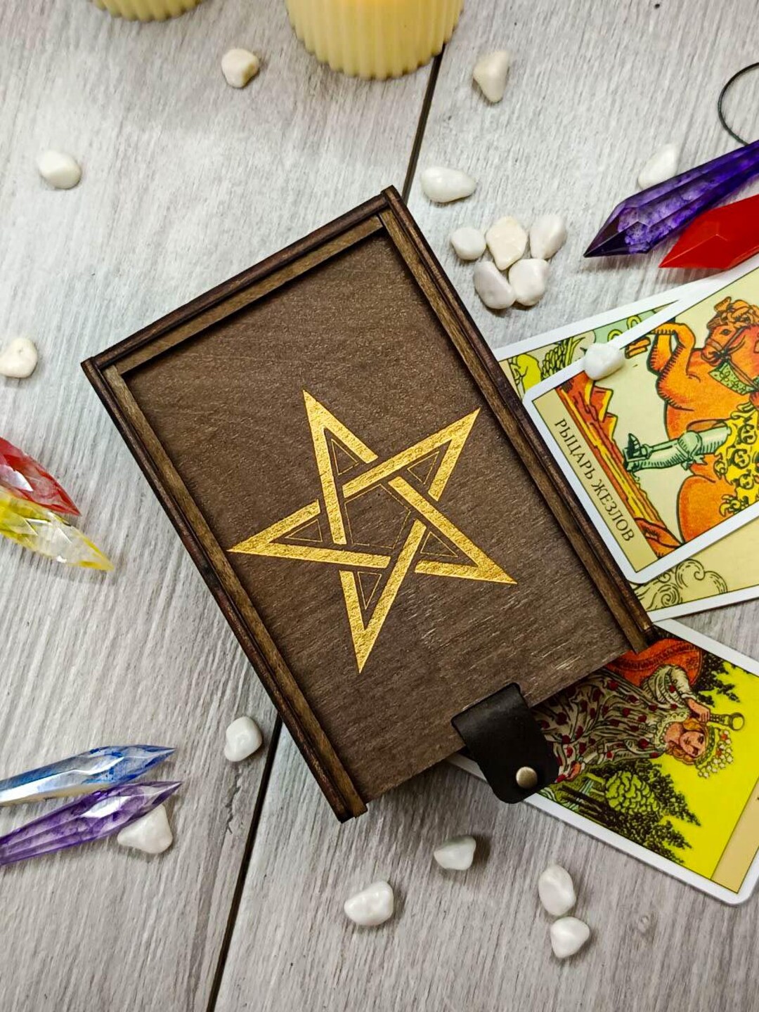Tarot Box Wood, Tarot Card Holder Box, Wooden Tarot Card Case, Tarot ...