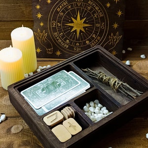 Pendulum Board and Stand, Pendulum Board Wood, Crystal Storage Box With ...