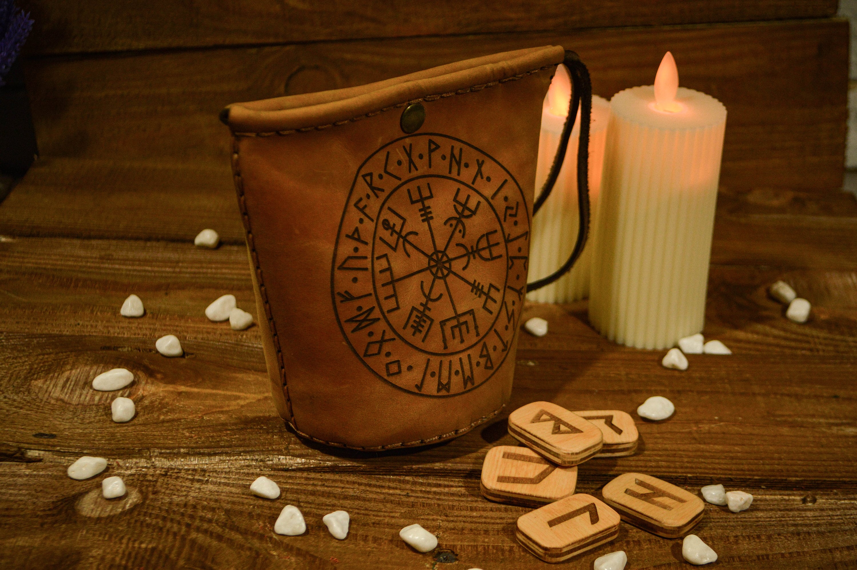 Leather Runes Bag Set Includes, Leather Rune Pouch Bag, Runes Set ...