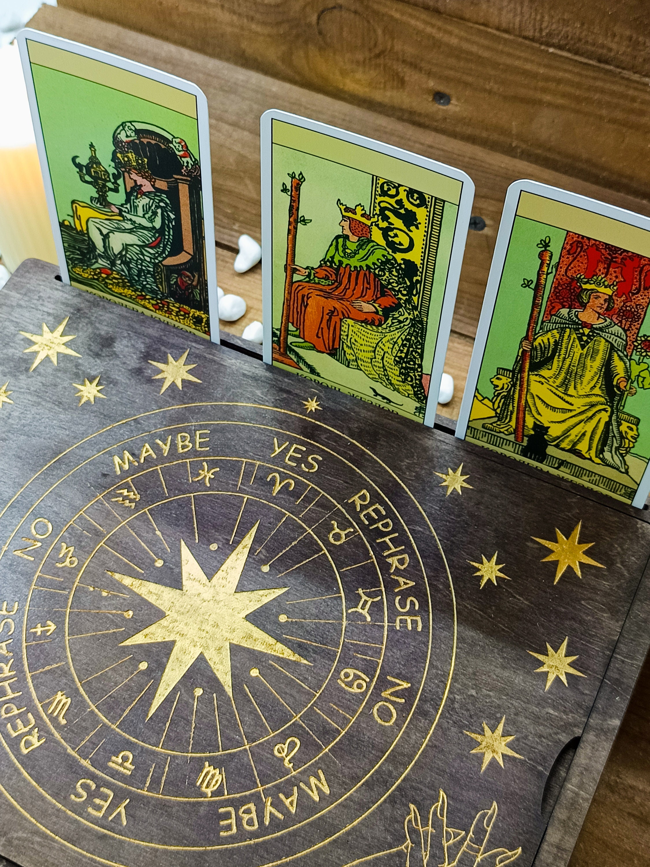 Pendulum Board and Stand, Pendulum Board Wood, Crystal Storage Box With ...