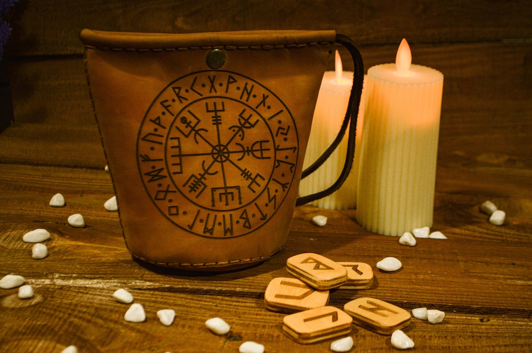 Leather Runes Bag Set Includes, Leather Rune Pouch Bag, Runes Set ...