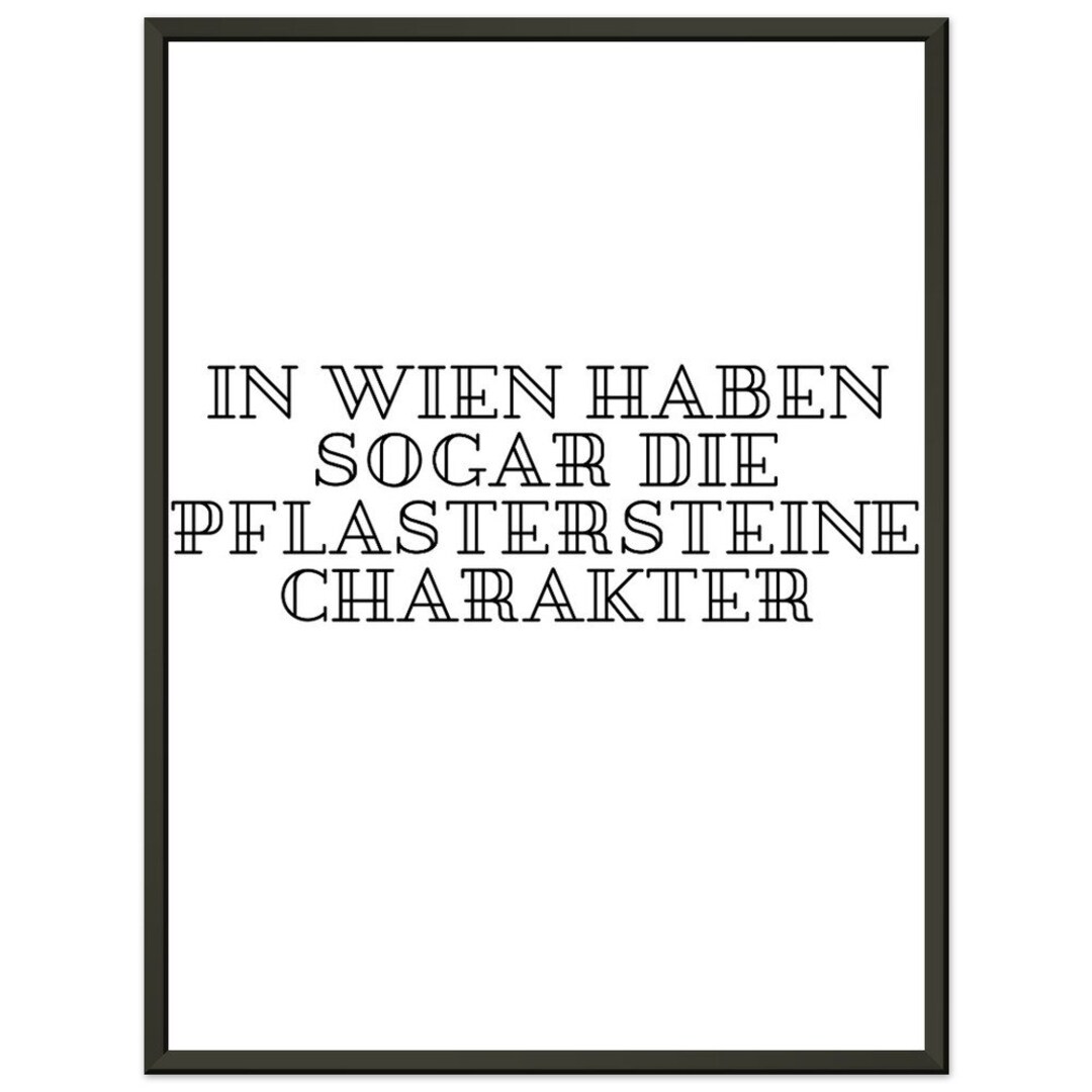Funny Vienna Saying / Premium Poster Made of Matte Paper With a Metal ...
