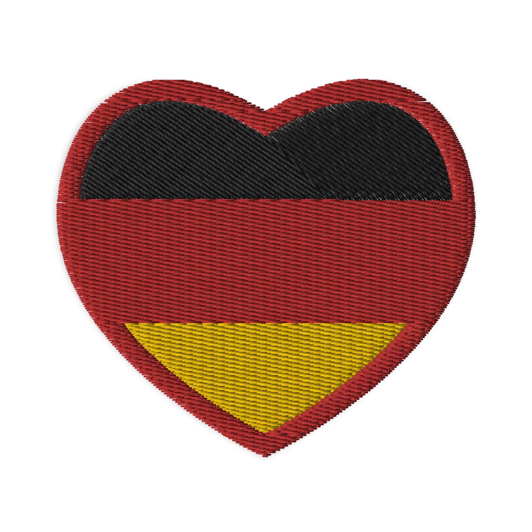 German Flag With Heart! Embroidered Heart-shaped Germany Flag Patch - Etsy