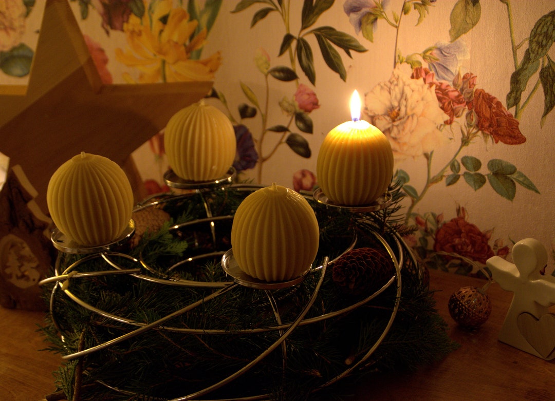 100% Beeswax Candle - Fan | Advent Wreath Candles - Etsy
