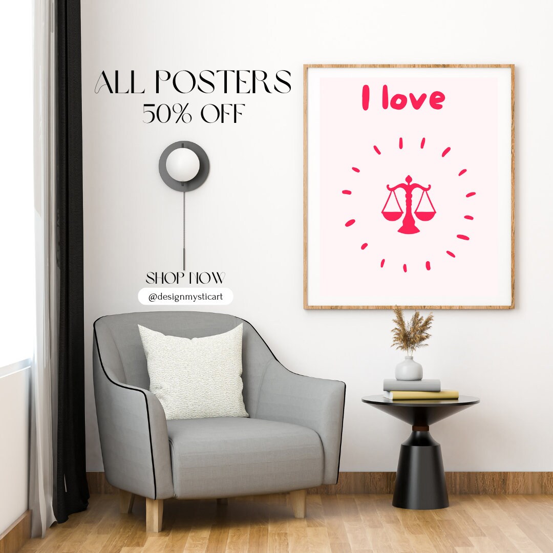Libra Wall Art A4 Printable Minimalist I Love Libra - Etsy