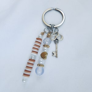 Personalized Heishi Charmed | Beaded Keychains With Colorful Pearl ...