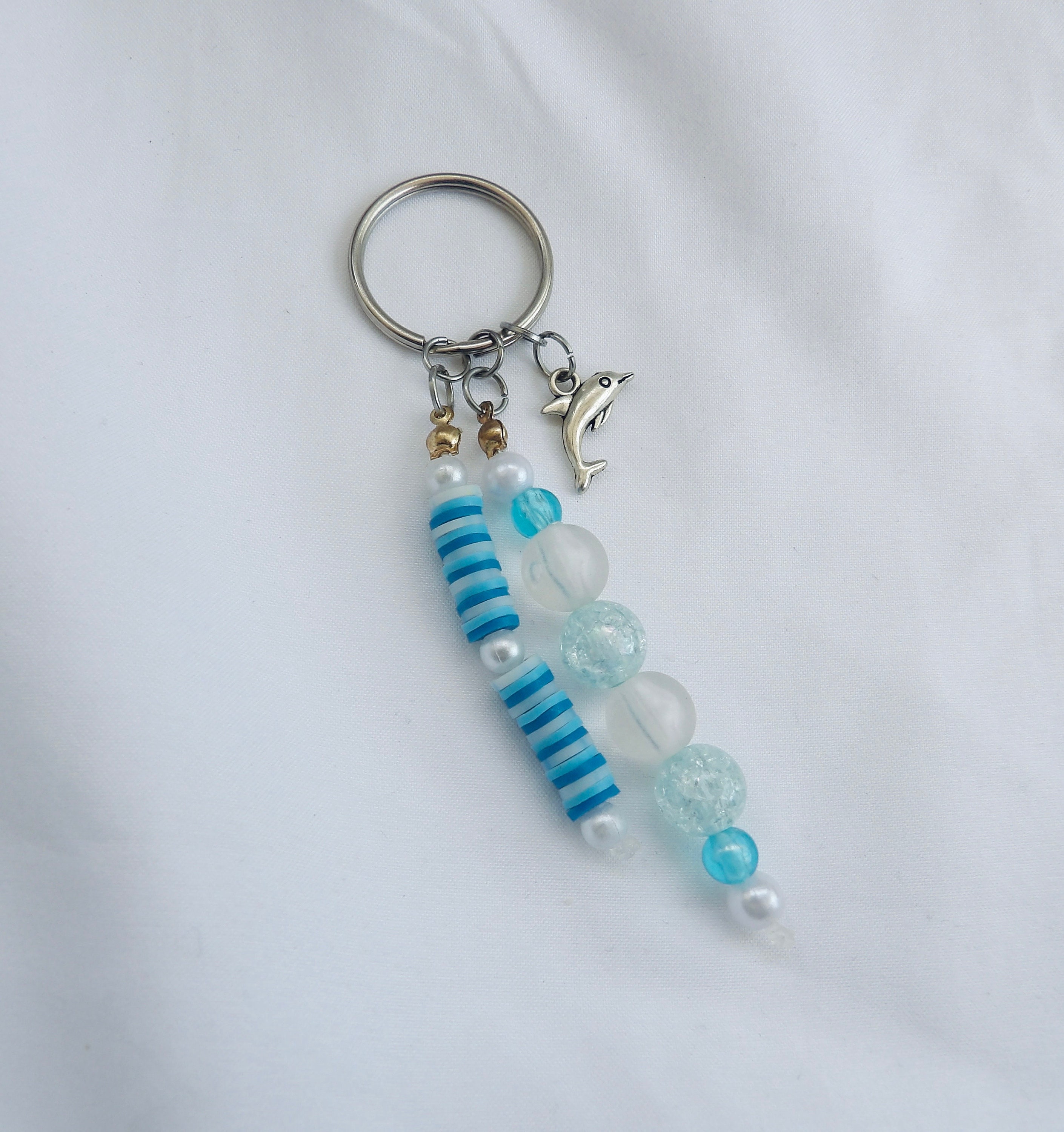 Personalized Heishi Charmed | Beaded Keychains With Colorful Pearl ...