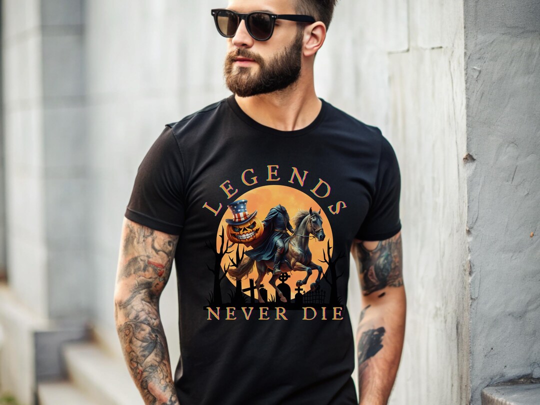 Headless Horseman Shirt, Halloween Patriotic Graphic Tee, Spooky ...