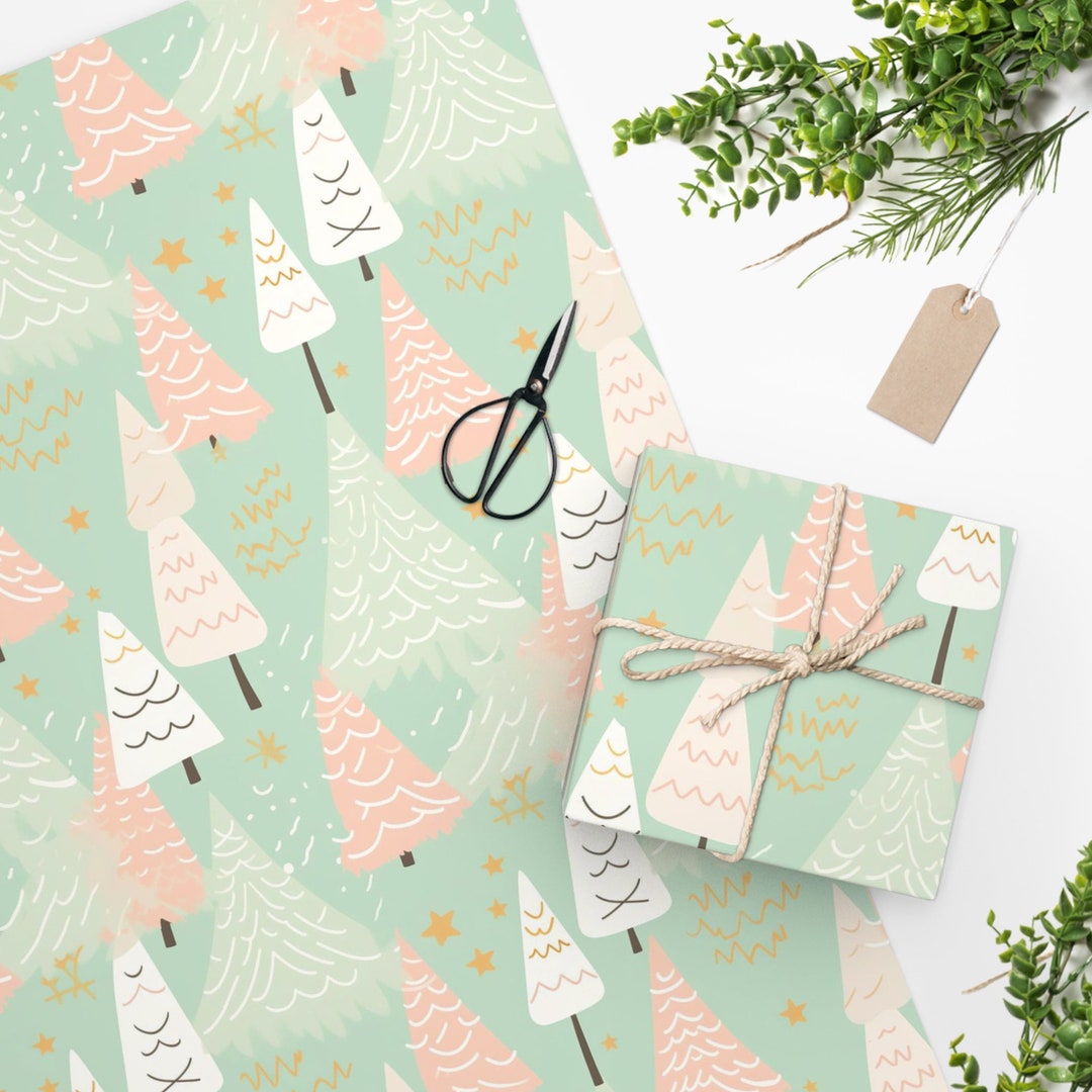 Wrapping Paper Pastel Christmas Patterns : Cartoon Christmas Wrapping ...