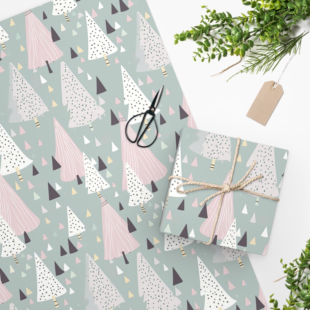 Wrapping Paper Enchanting Pastel Christmas : Cartoon Christmas Wrapping ...
