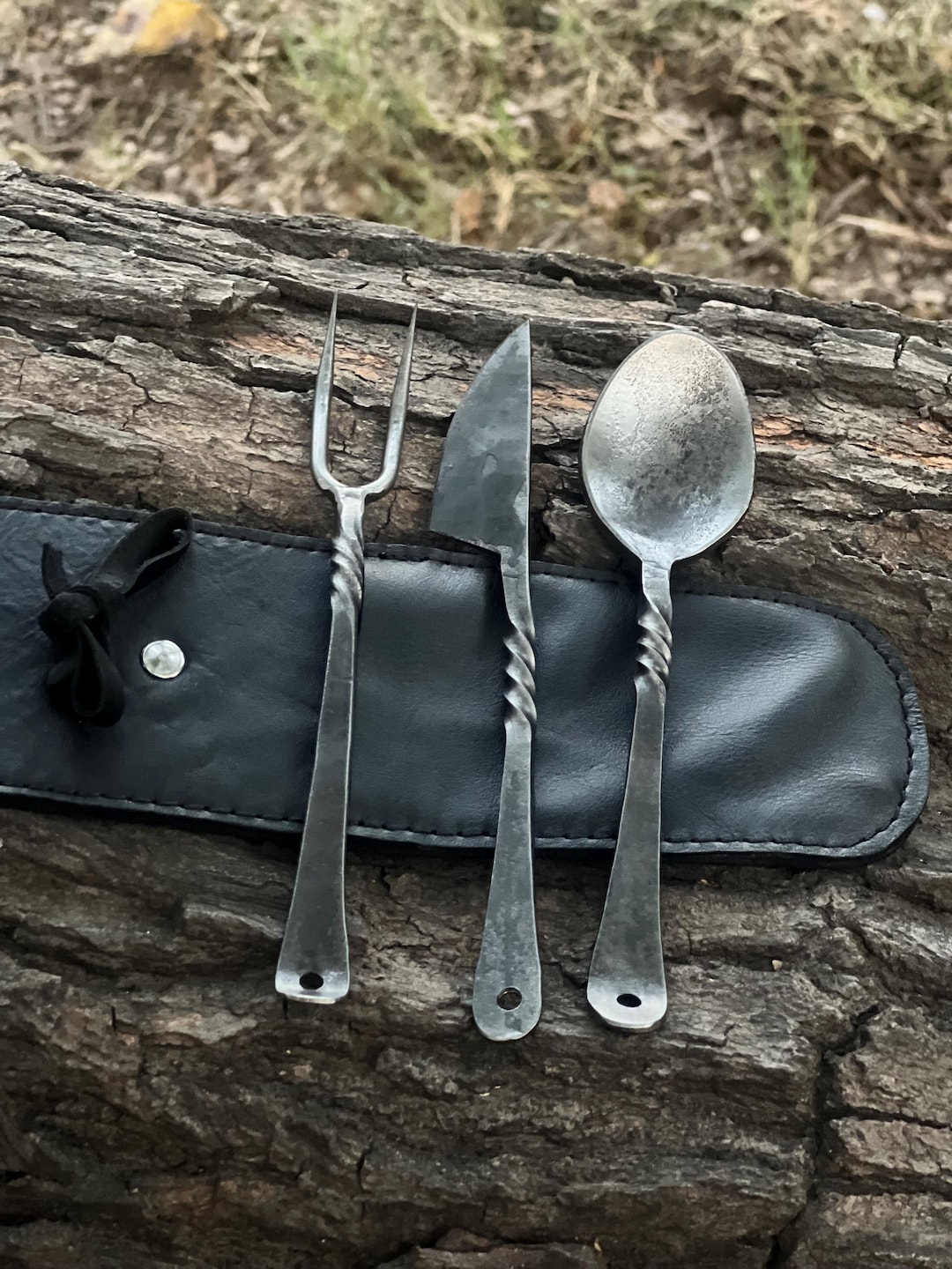 Handmade Medieval Eating Tools. Handforged Viking Utensils. Cutlery Set ...