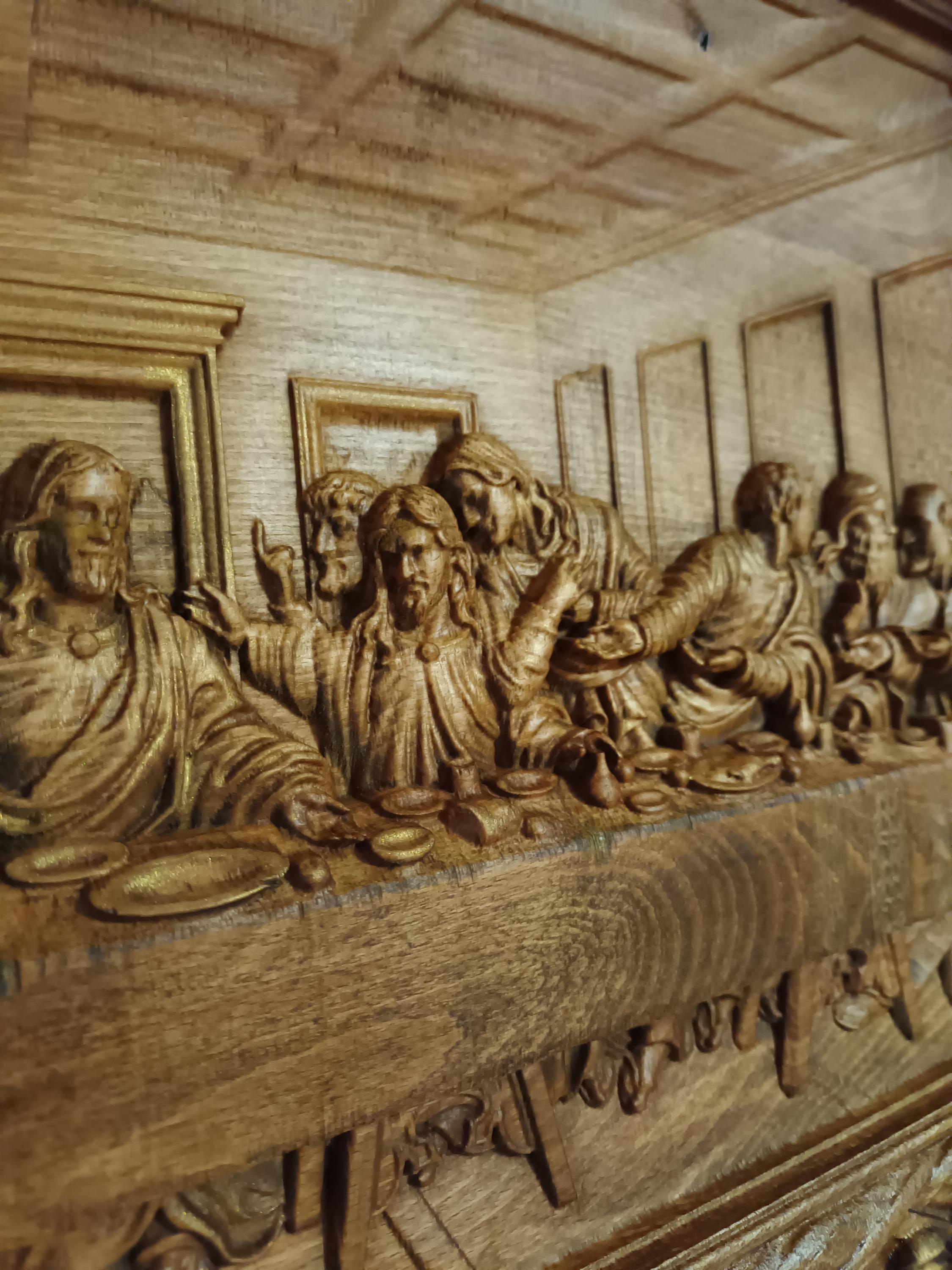 The Last Supper Wood Plaque.carved Beech Wood Icon of the Last Supper ...