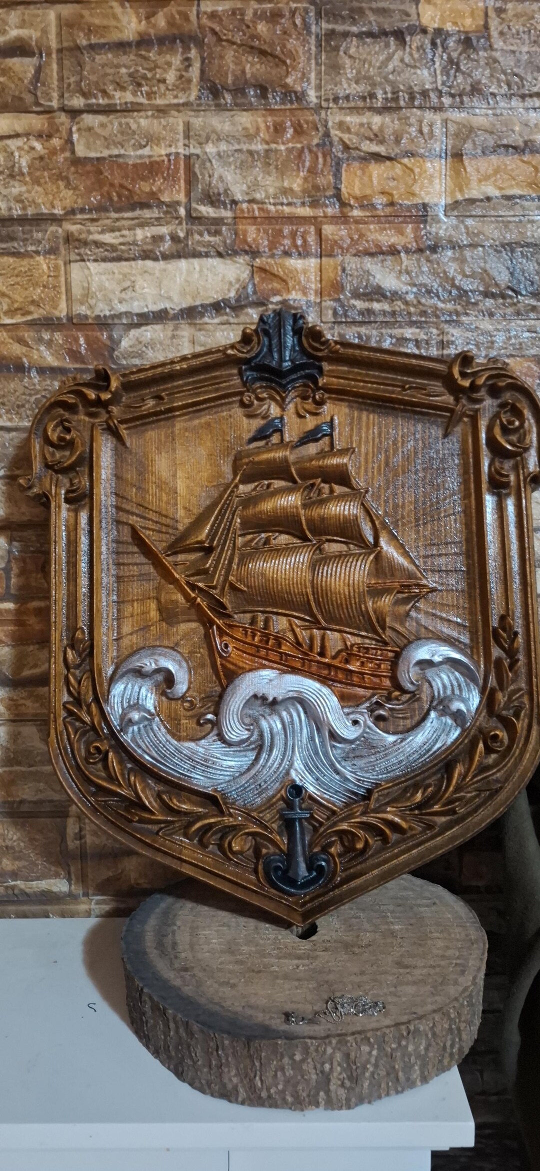 Wood Carved Picture Wall Decoration Panel.sailboat. Perfect Gift.wooden ...
