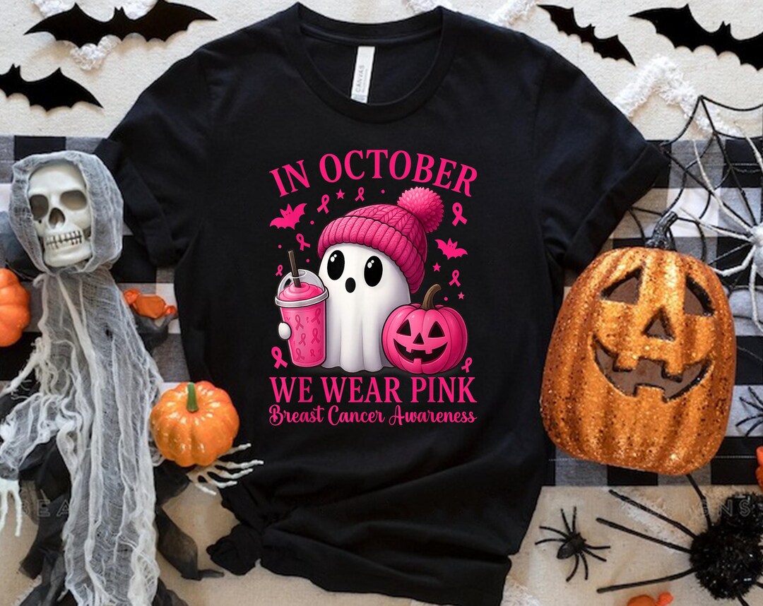 Breast Cancer Halloween Women in October We Wear Pink Png, Breast ...