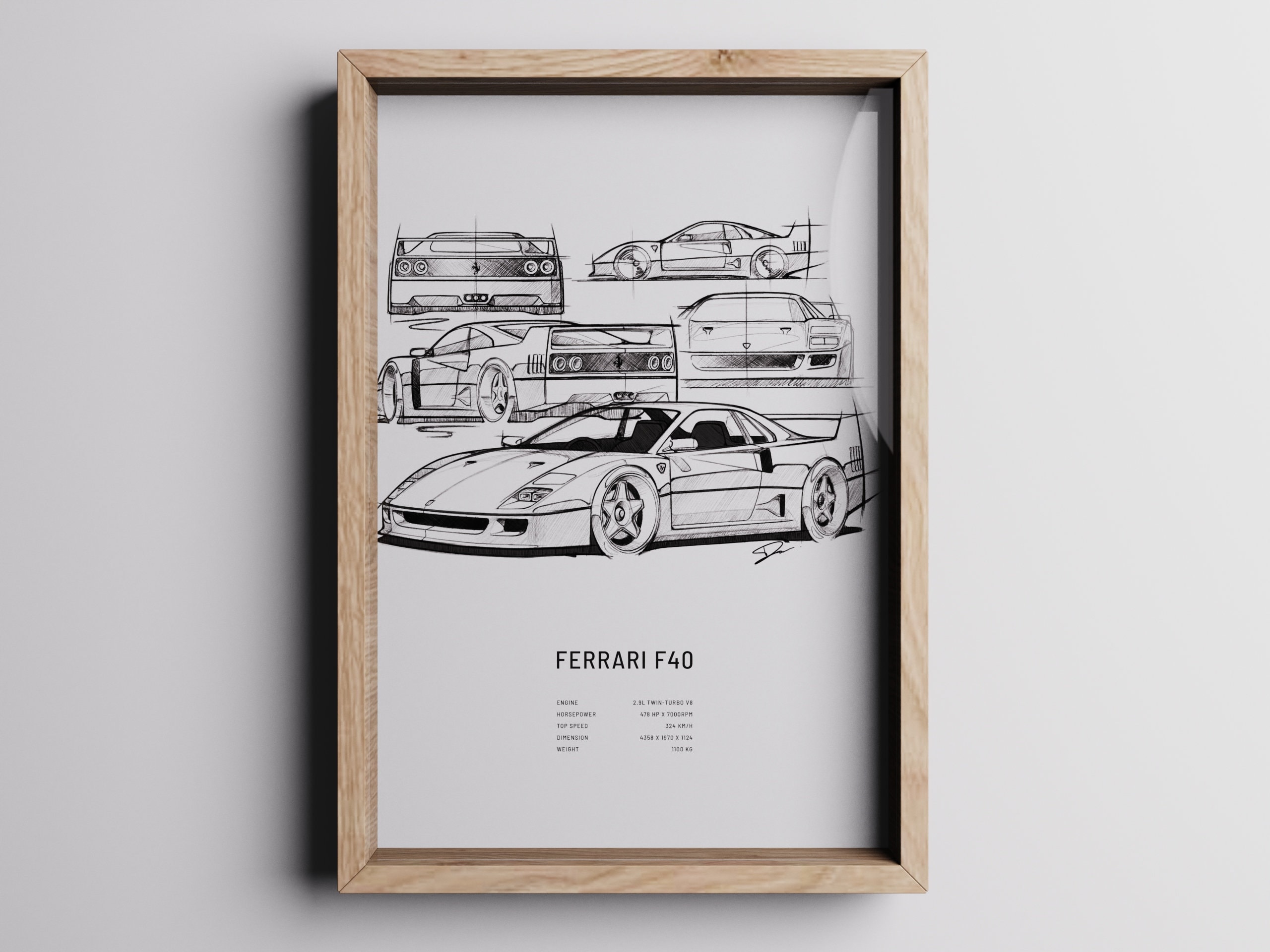 Classis Supercar Sketch Poster Wallpaper Illustration Pencil Art - Etsy