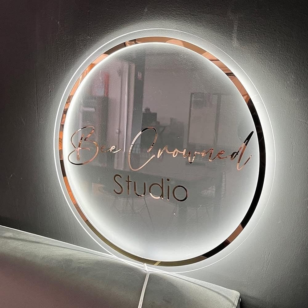 Acrylic Wall Sign Neon Mirror Sign Custom Backlit Sign Light up ...