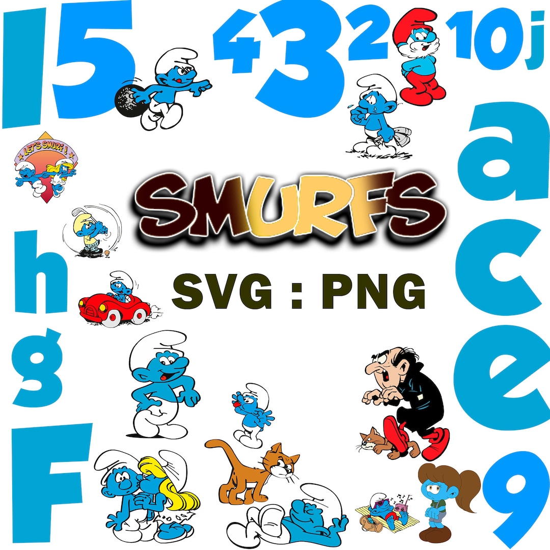 Smurfs SVG, Cartoon Bundle Svg, High Quality Layered Files, Svg Files ...