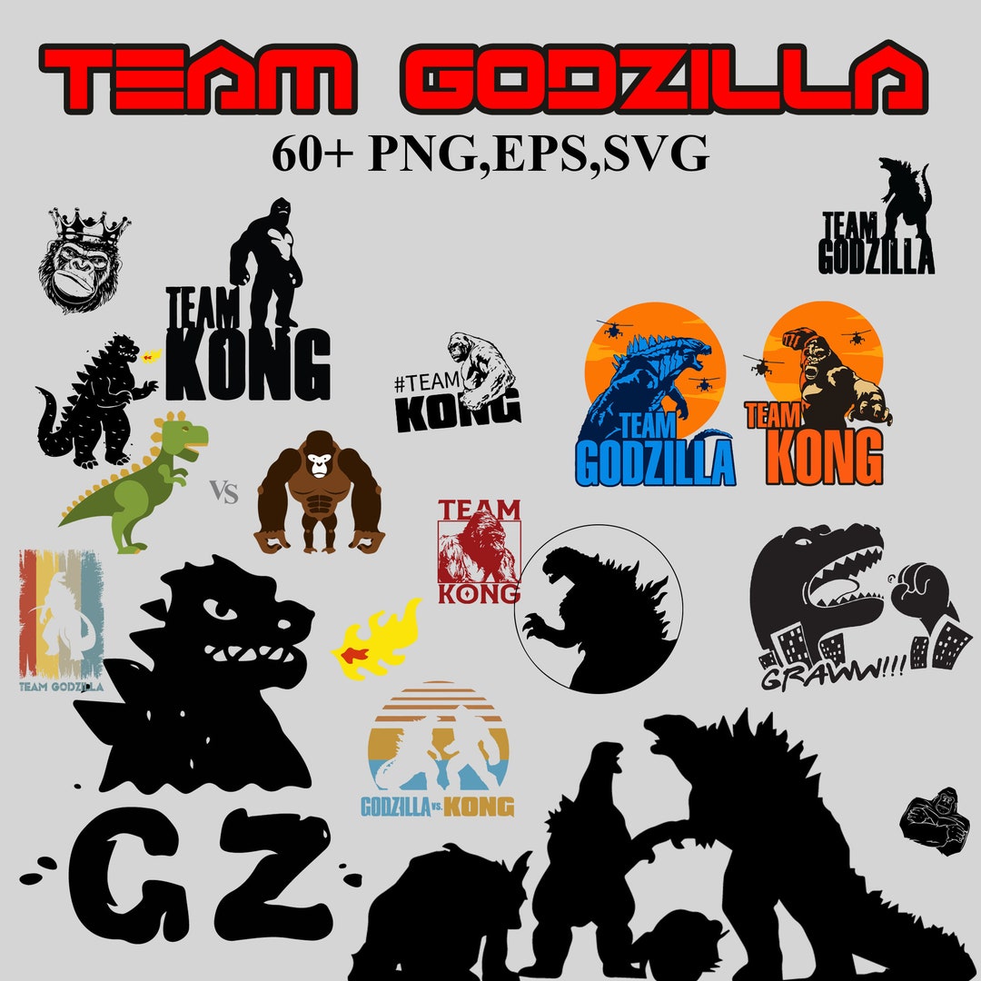 Team Godzilla Svg Bundle, King Kong Svg Bundle, Godzilla Silhouette ...