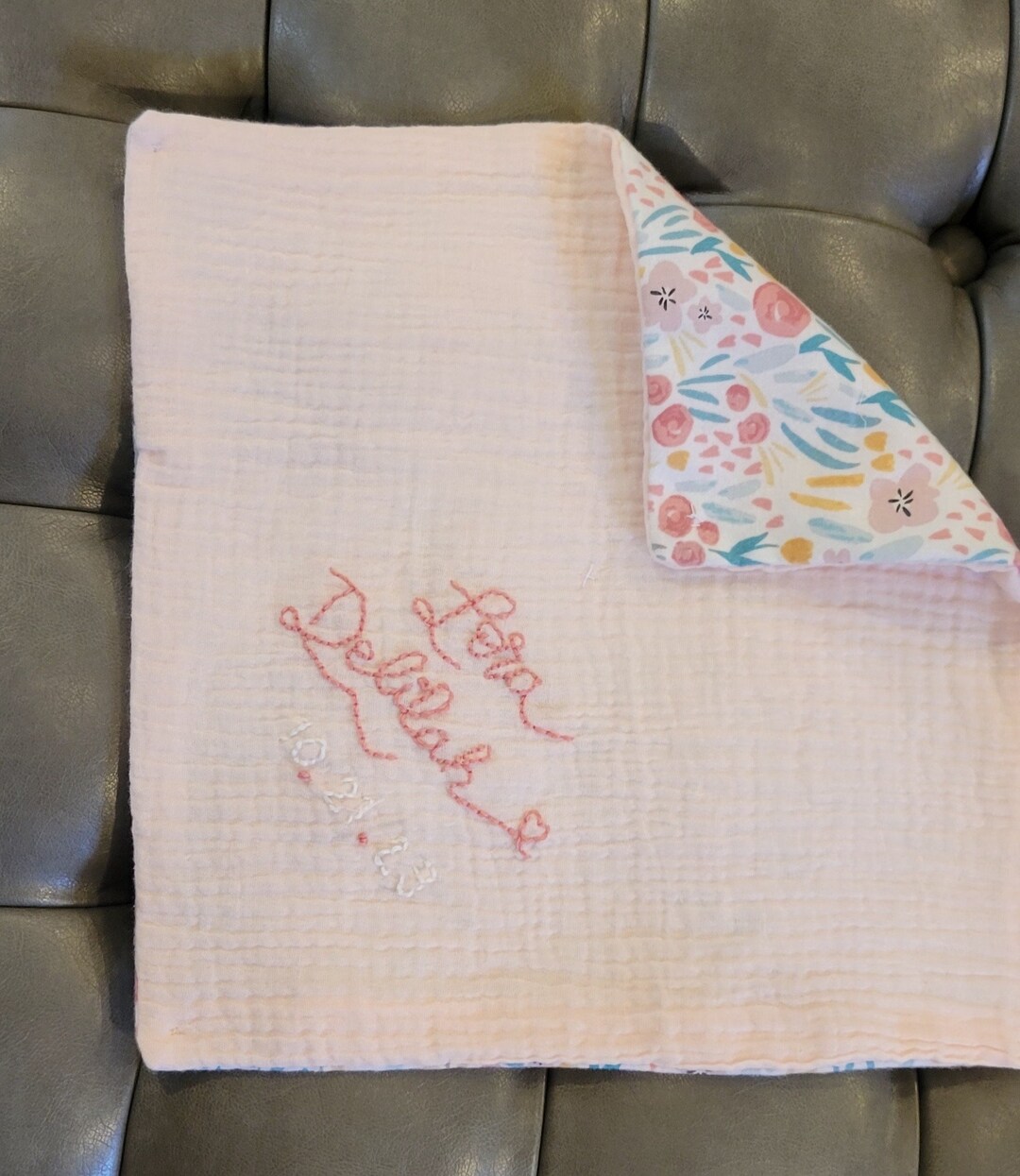 Custom Embroidered Baby Name Keepsake. - Etsy