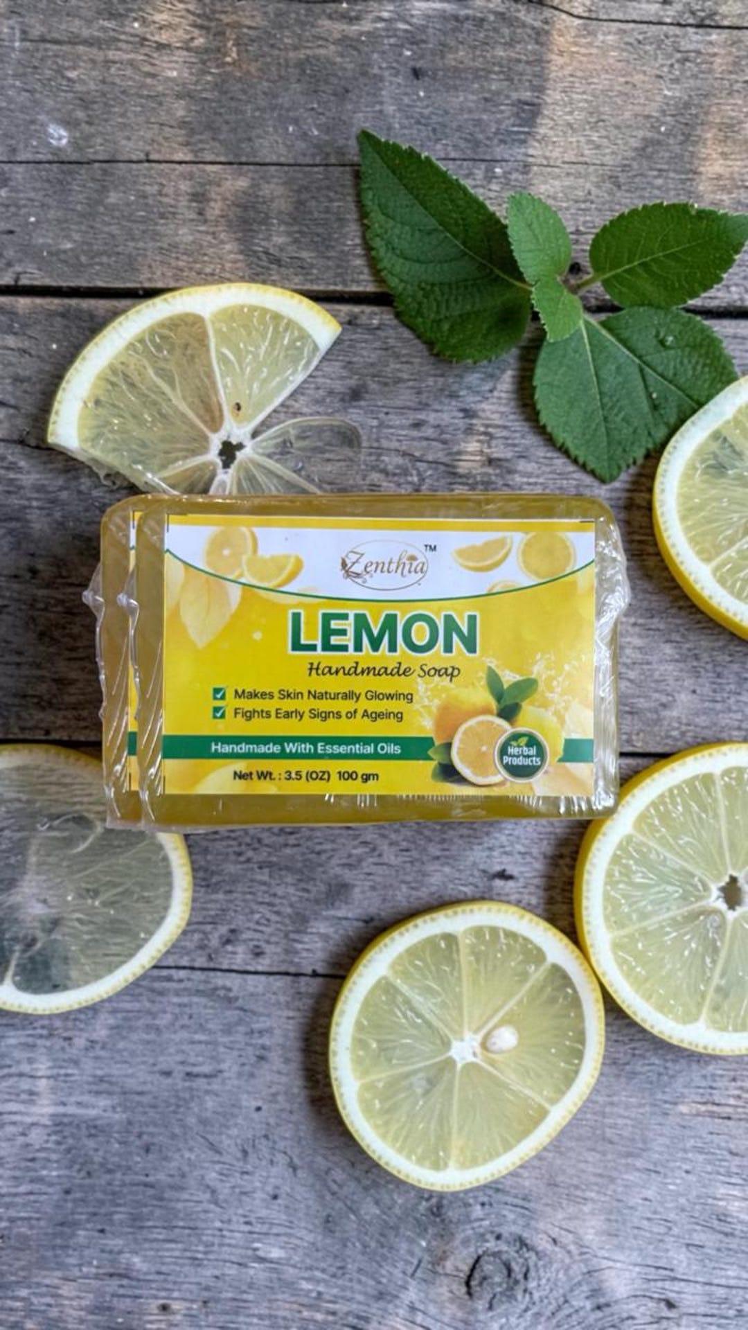 Handmade Lemon Soap Bar Natural Vitamin C Brightening Face Body Wash ...