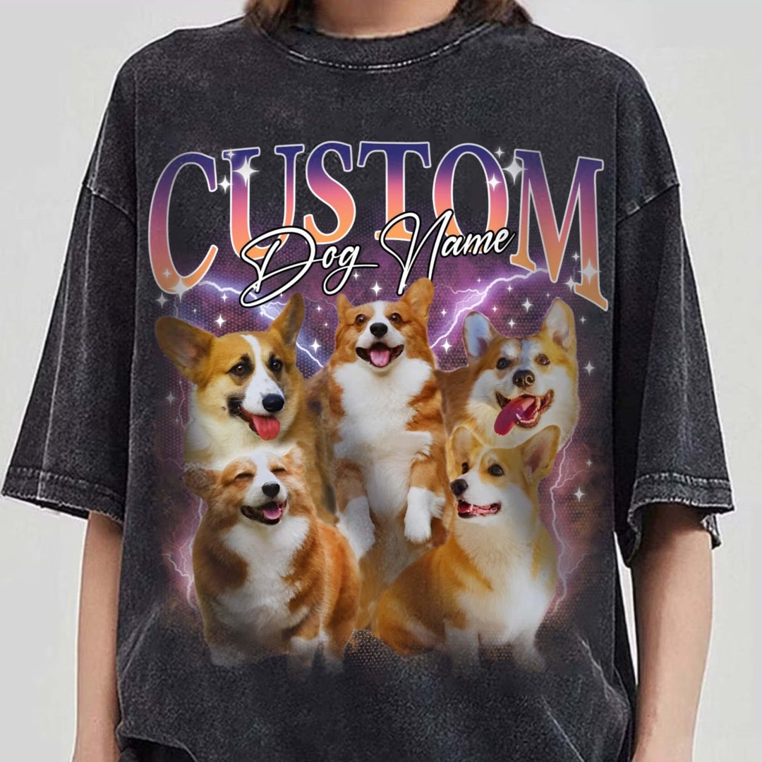 Custom Retro Dog Bootleg Shirt, Custom Photo Shirt, 90s Pet Bootleg ...
