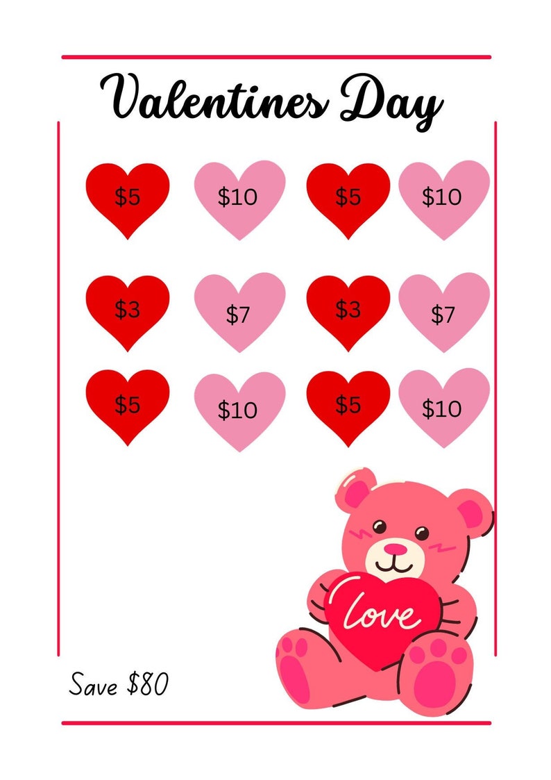 Valentine’s Day Mini Savings Challenges | Save 40 & 80 Dollars | Low ...