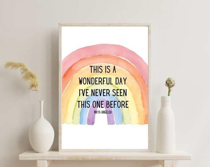Art Print Rainbow Colorful Digital Download Maya Angelou Print Colorful ...