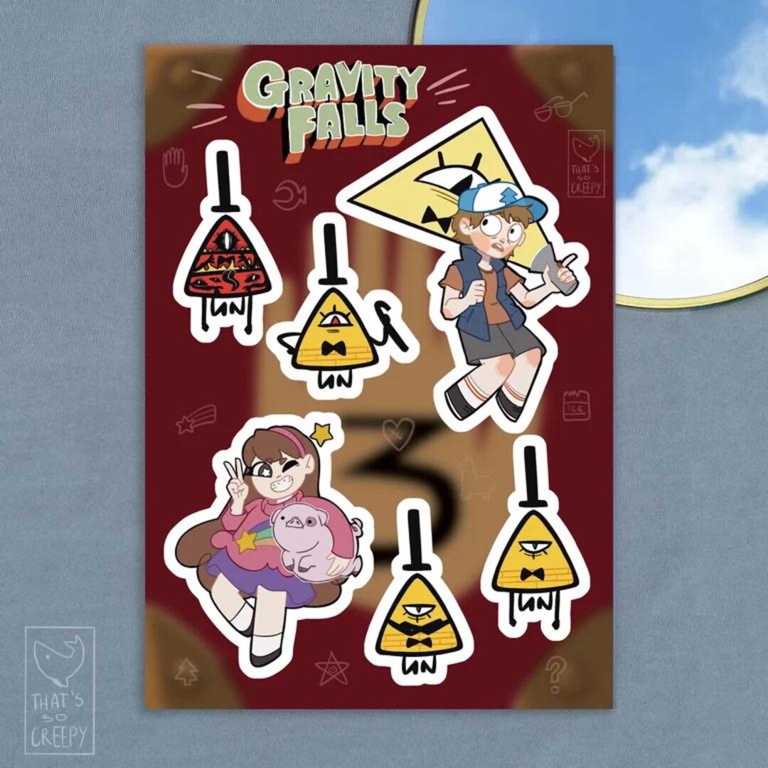 GRAVITY FALLS Vinyl Sticker Sheet - Dipper Pines - Mabel Pines - Bill ...