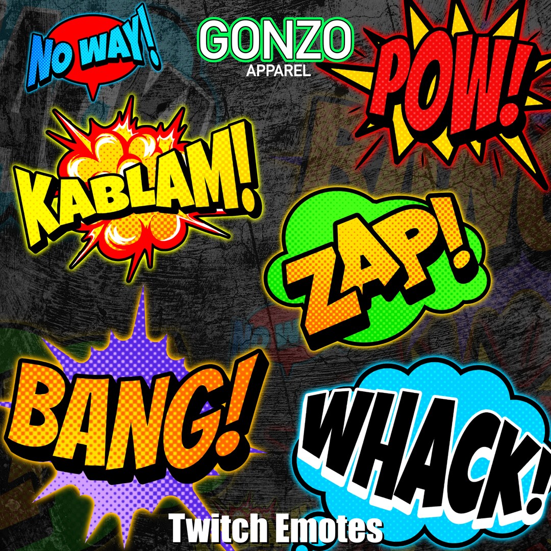 Comic Book Text Twitch Emote, Twitch Emote, Discord Emote, Twitch Sub ...
