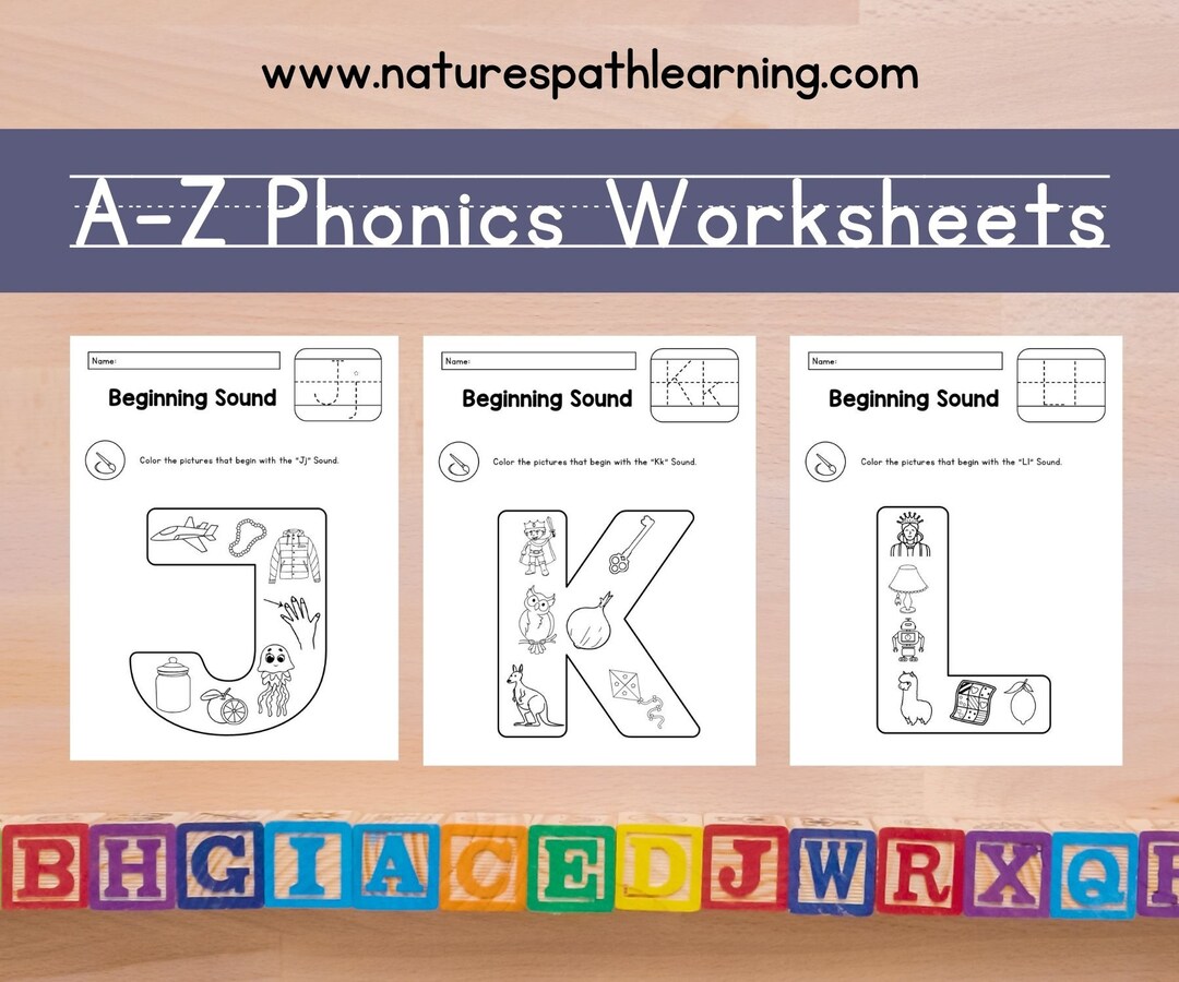 Phonics Alphabet Worksheets for Preschool and Kindergarten Beginning ...