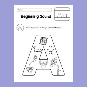 Phonics Alphabet Worksheets for Preschool and Kindergarten Beginning ...