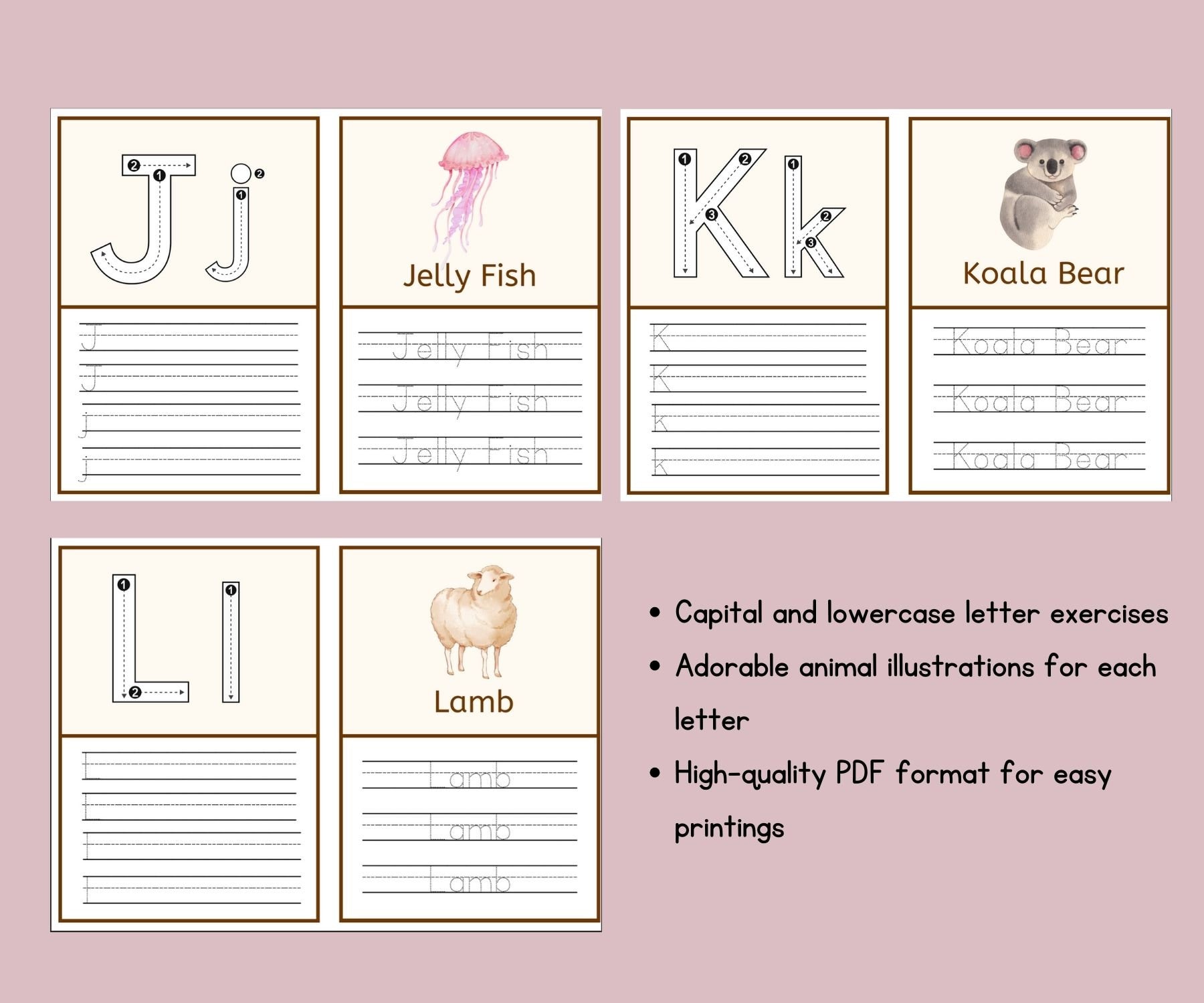 Printable Alphabet Handwriting Practice Journal for - Etsy