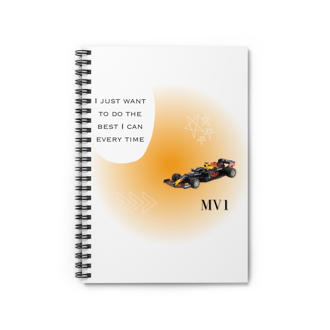 Max Verstappen Notebook, Formula 1 Notebook, F1 Notebook, Spiral ...