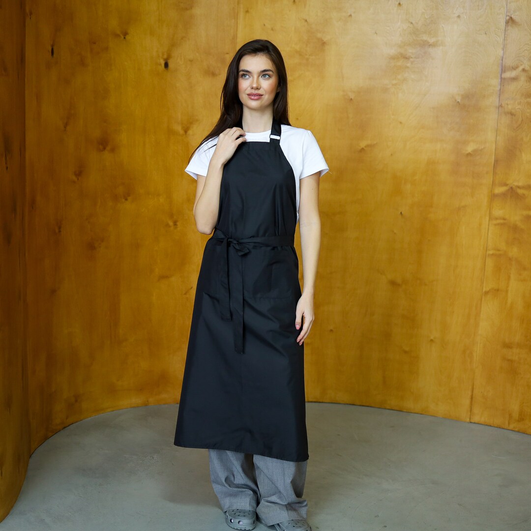 Waterproof Black Full-length Custom Apron Hairdresser Apron ...