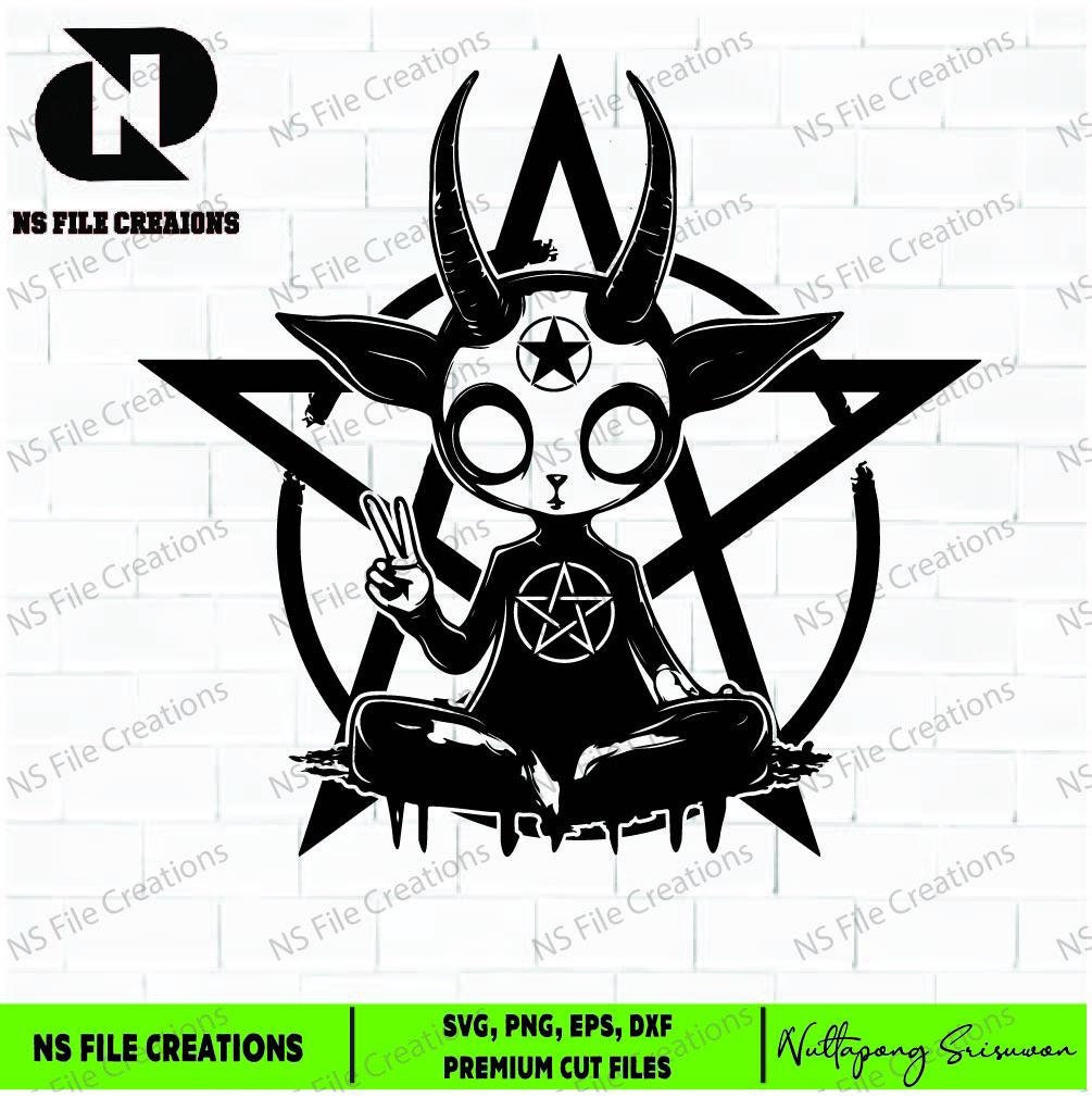 Cute Baphomet SVG | Pentagram SVG | Satan Satanic Deity God Evil Pagan ...