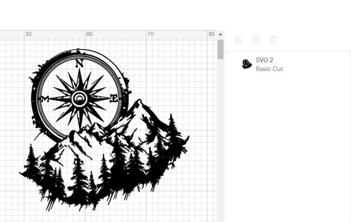 Compass and Mountains Svg Compass and Forest Svg Nature Svg Adventure ...