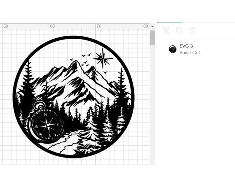 Compass and Mountains Svg Compass and Forest Svg Nature Svg Adventure ...