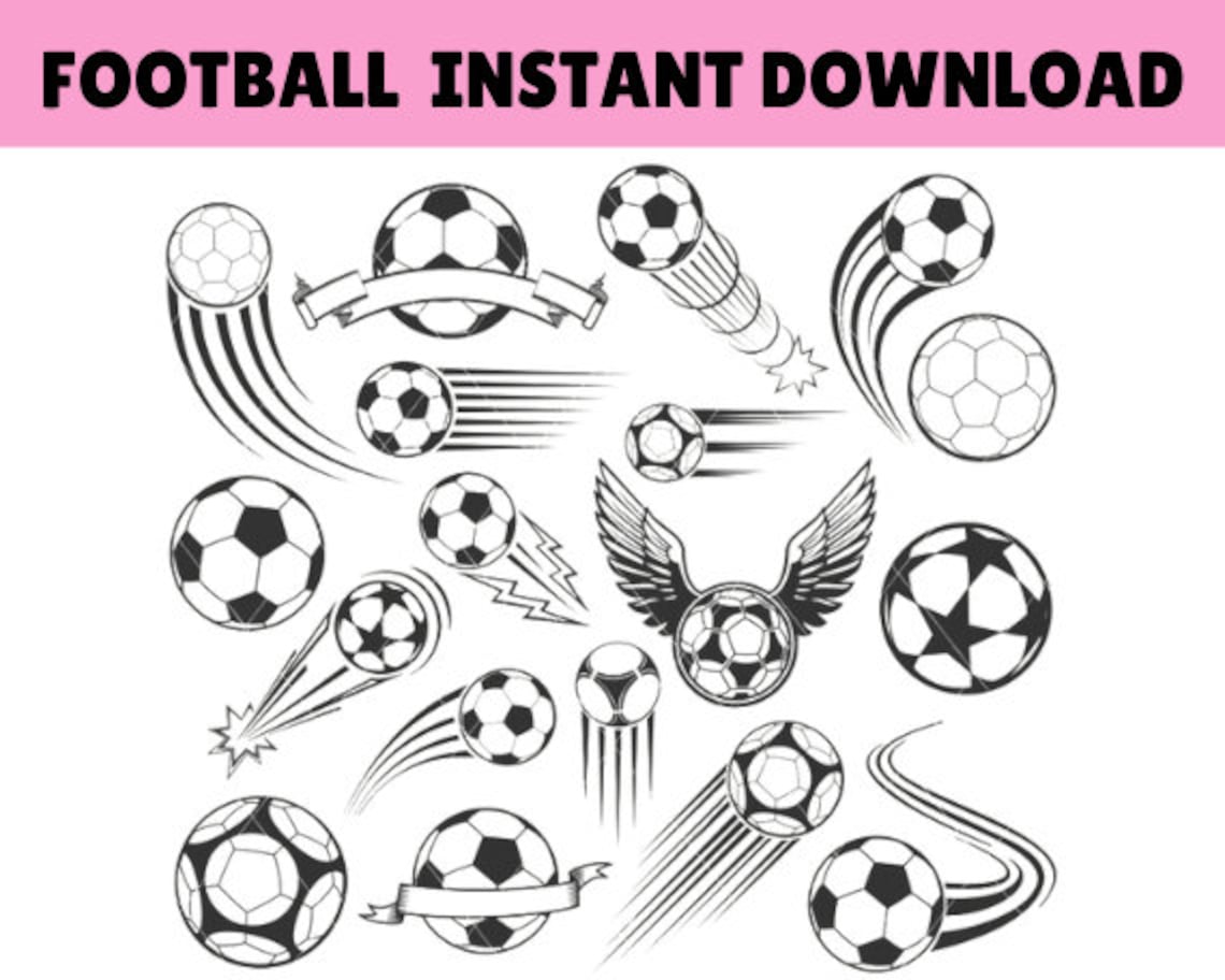 Football SVG, Soccer SVG, Soccer Ball Clipart, Soccer Ball Files for ...