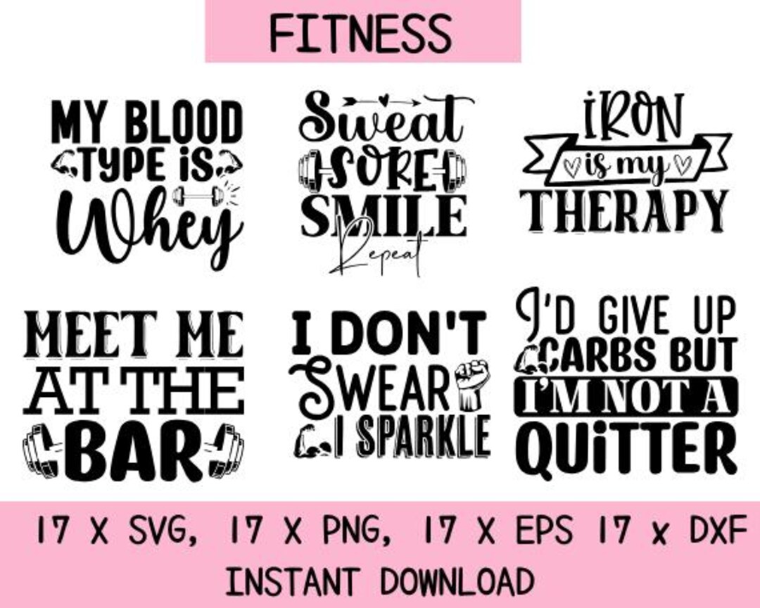 Fitness, Gym, Keep Fit Svg Clipart, Shirt Clip Art, Digital Download ...