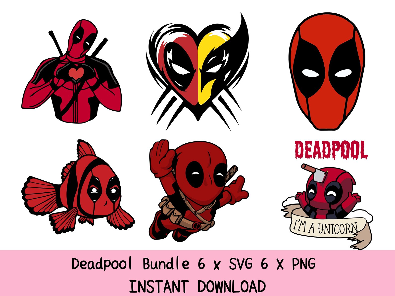 Deadpool Svg, Deadpool Bundle Clipart, Shirt Clip Art, Digital Download ...