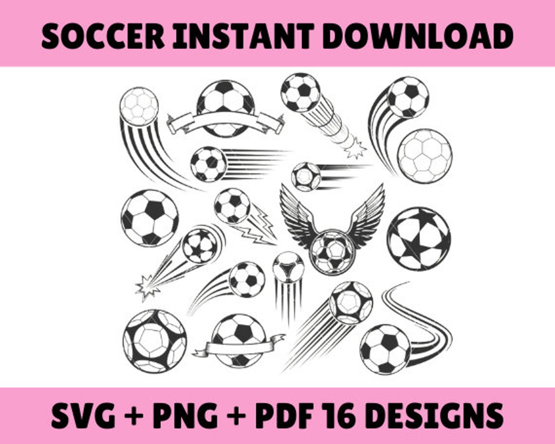Football SVG, Soccer SVG, Soccer Ball Clipart, Soccer Ball Files for ...