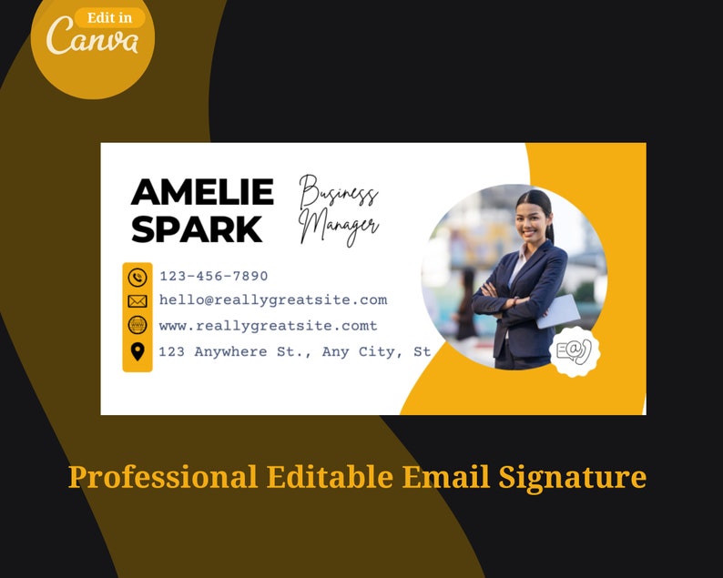 Modern Email Signature Template Editable Canva Email - Etsy