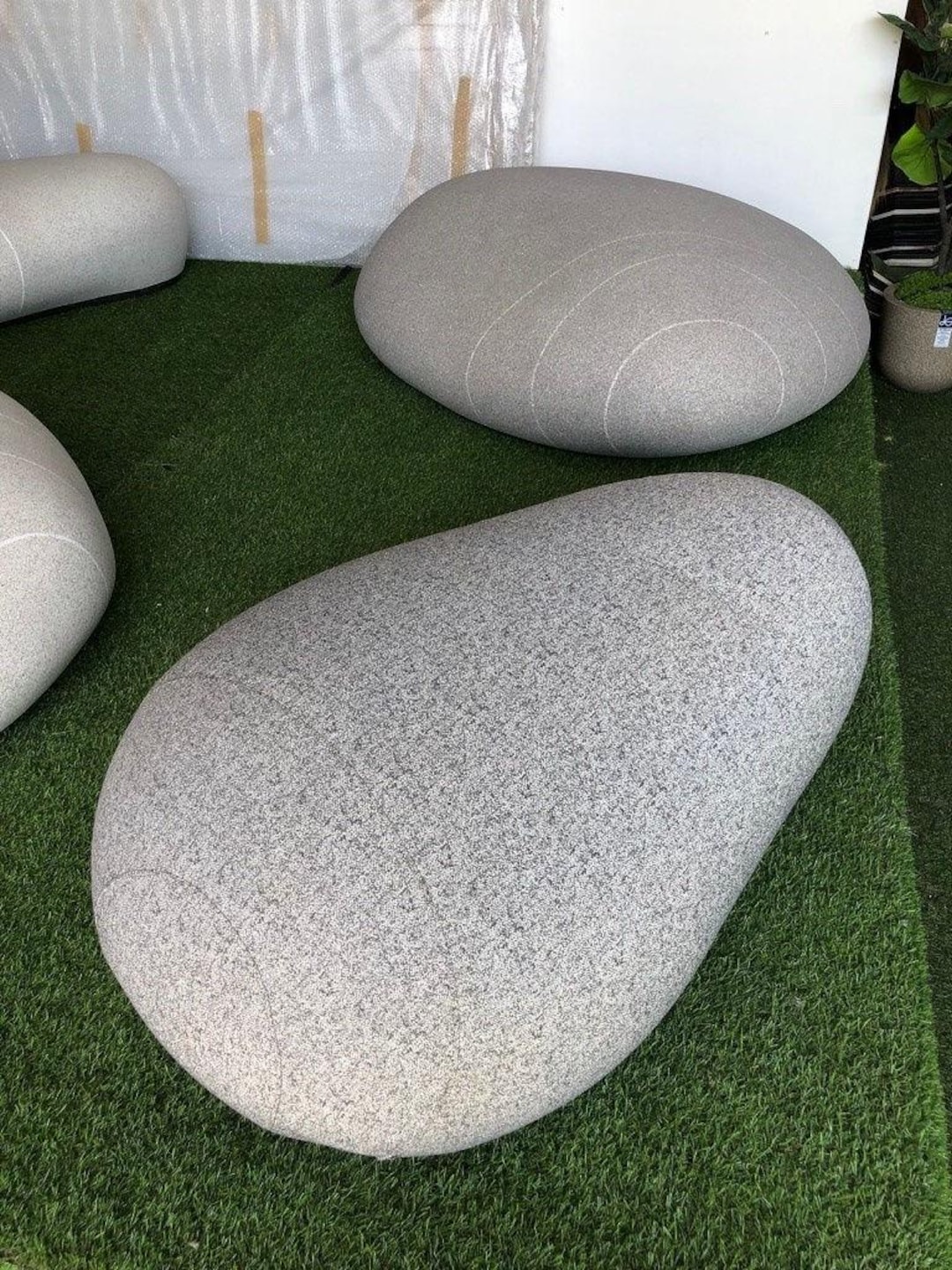 BUN Stone Seating Modern Faux Stone Stool for Indoor & Outdoor Spaces ...