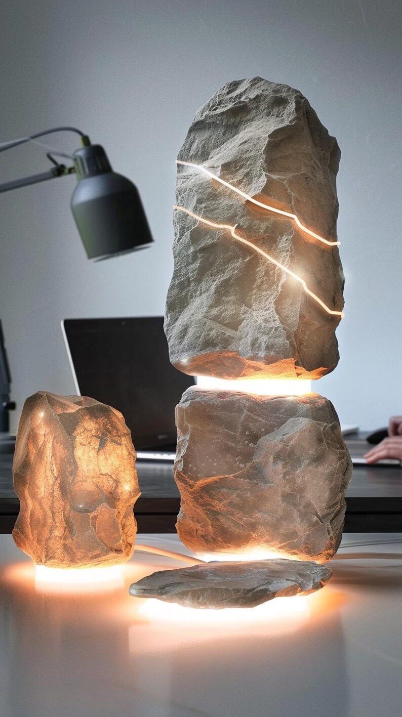 Stone Lamp Decor - Etsy